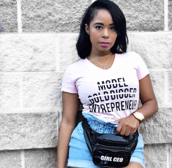 Pink Girl CEO Classic V-Neck – THE GIRL CEO STORE